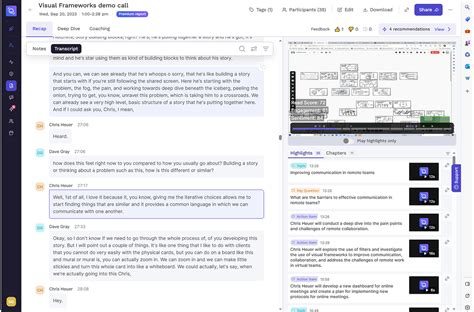 visual frameworks demo call recording by dave gray