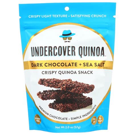 Undercover Quinoa Dark Chocolate Sea Salt Crispy Quinoa Snack 2 Oz