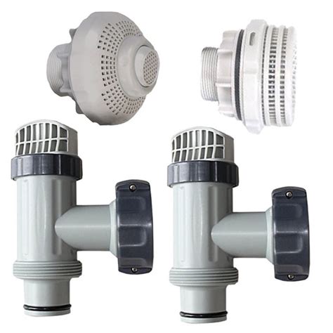 Intex 15 Inch Above Ground Pool Inlet And Outlet Strainer Fittings Set