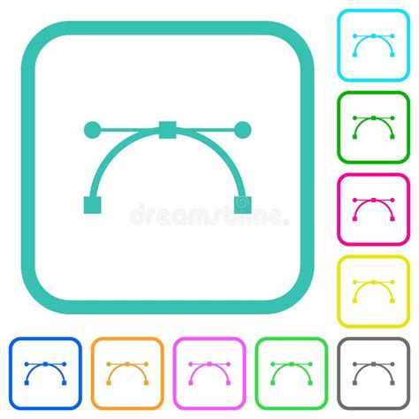 Vector Curve And Edit Points Vivid Colored Flat Icons Stock Illustration Illustration Of