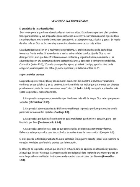 Venciendo Las Adversidades Henry Bartoolo Tema 1 Pdf