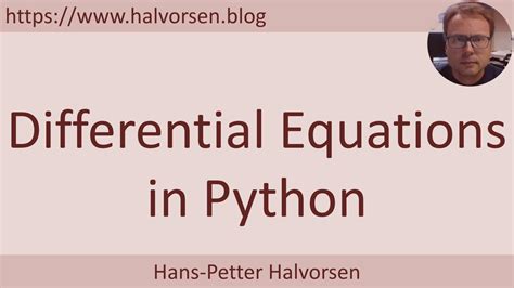 Solution Differential Equations In Python Studypool
