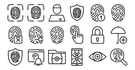 Biometric Authentication Icons 55734819 Vector Art At Vecteezy
