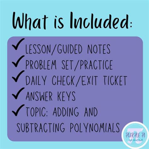 Adding And Subtracting Polynomials Algebra 1 Notes Practice Exit Ticket