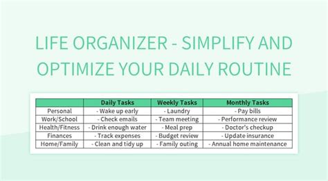 Free Daily Routines Templates For Google Sheets And Microsoft Excel Slidesdocs