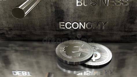 Coins With The Euro And Dollar Symbol Falling With Text In English Stock Footage Video Of
