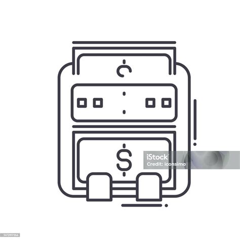 금전 등록기 라인 아이콘 개요 기호 벡터 일러스트 레이 션 개념 기호 가방에 대한 스톡 벡터 아트 및 기타 이미지 가방