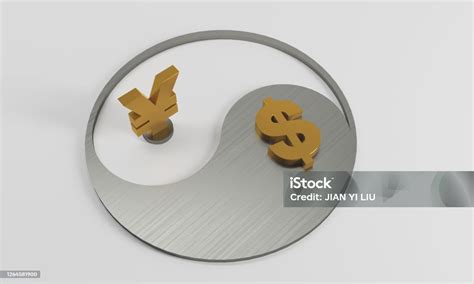 3d 렌더링 3d 일러스트 달러 기호 중국 위안 기호 회색 배경 Tai Chi에 대한 스톡 사진 및 기타 이미지 Tai Chi 0명 경제 Istock