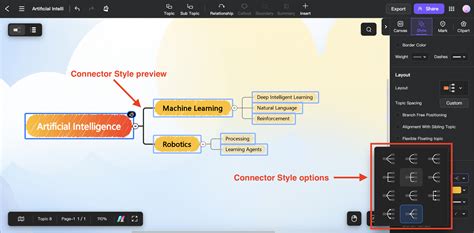 Change Connector Style In Edraw AI