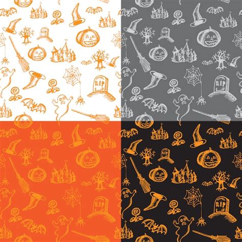 Premium Vector Halloween Seamless Background