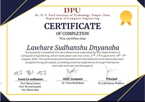 Sudhanshu Lawhare On Linkedin Javaprogramming Bootcamp Codingjourney Learning Drdypit