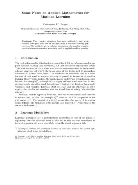 Machine Learning Notes Pdf Calculus Of Variations Tensor