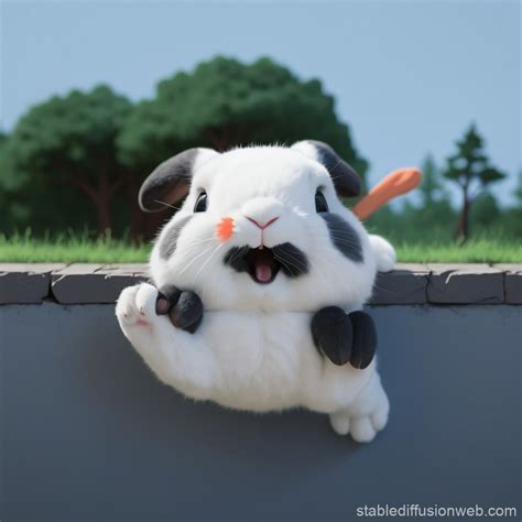 Rabbit Climbing Wall Stable Diffusion Online