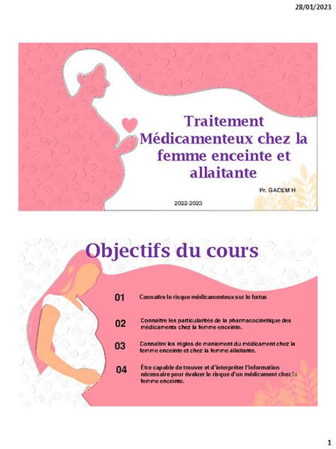 Femme Enceinte Et Allaitante Traitement Médicamenteux Chez La Femme Enceinte Et Allaitante Pr