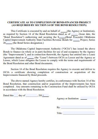 FREE Project Completion Certificate Samples To Download