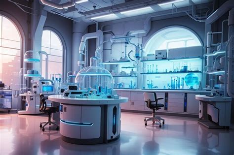 Premium Photo Futuristic Science Reserch Lab Background