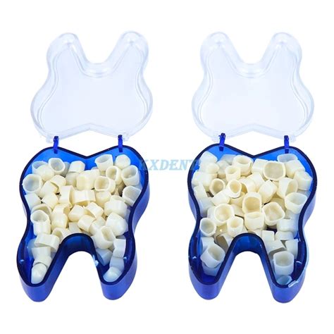수지 현실적인 크라운 도자기 임시 치아 크라운 구강 치아 미백 전방 어금니 크라운 치과 도구 상자당 50 개 Aliexpress