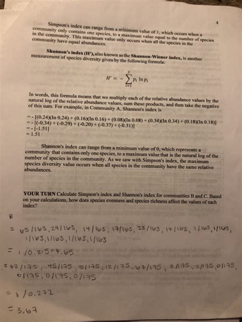 Solved Exercise 1 Caleulating Species Diversity Ecologists