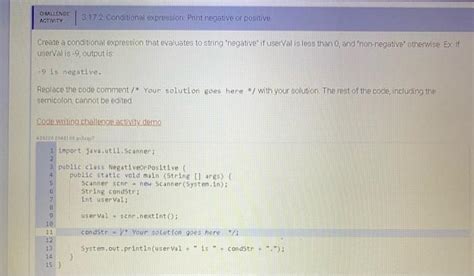 Solved Create A Conditional Expression That Evaluates To Chegg