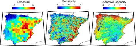 Maps Of Exposure Left Sensitivity Middle And Adaptive Capacity