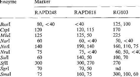 Size Determination Of Fragments Hybridizing To Tightly Linked Dna Download Table