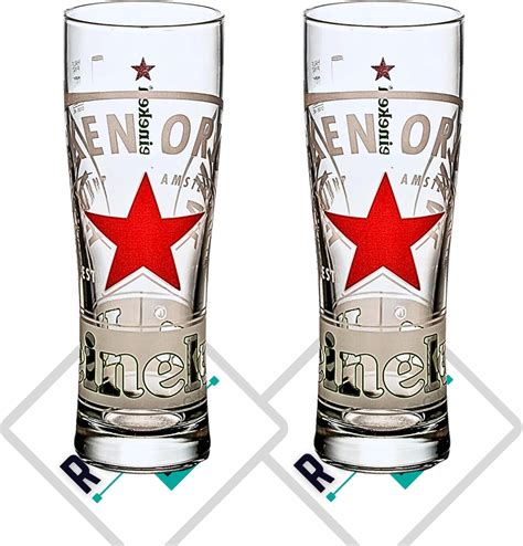 Roxleyltd Roxley 2 X Heineken Nucleated Lager Beer X2 Half Pint Glass