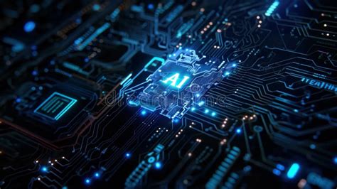 Futuristic AI In Digital Circuit Board With Artificial Intelligence And Modern Electronics Stock