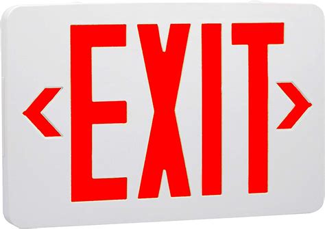 Ostek Red Led Exit Emergency Sign Light Standard Battery Backup