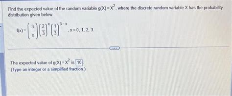 solved find the expected value of the random variable