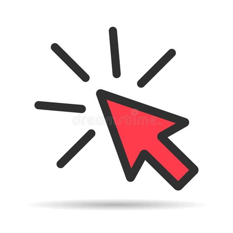 Click Arrow Mouse Shadow Icon Web Button Cursor Digital Design Vector Illustration Stock