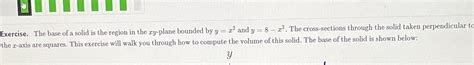 Solved Exercise The Base Of A Solid Is The Region In The Chegg Com
