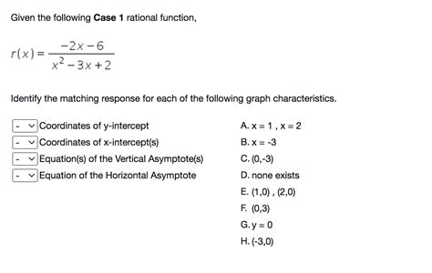 Solved Given The Following Case Rational Function R X Chegg
