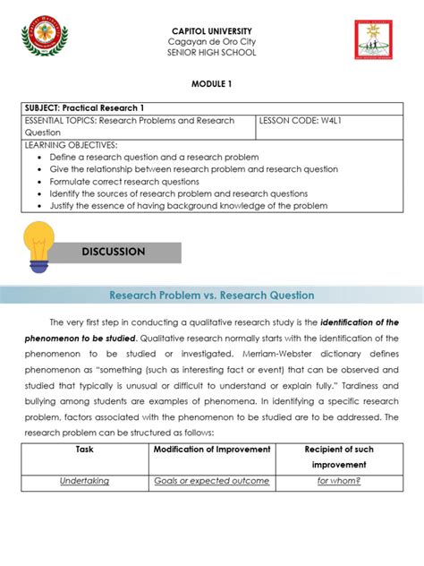 Week 4 Module Research Problem And Questions Pdf