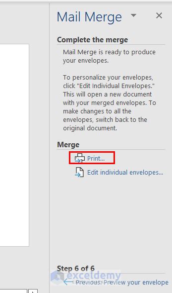 how to mail merge from excel to word envelopes 2 methods