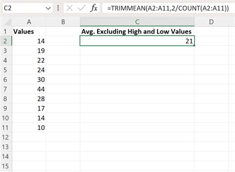 Excel Calculate Average And Exclude Highest Lowest Values