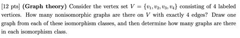 Solved 12 Pts Graph Theory Consider The Vertex Set V