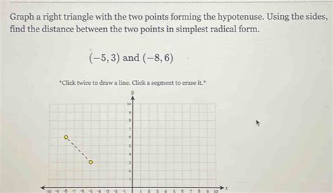 Solved Graph A Right Triangle With The Two Points Forming The Hypotenuse Using The Sides Find