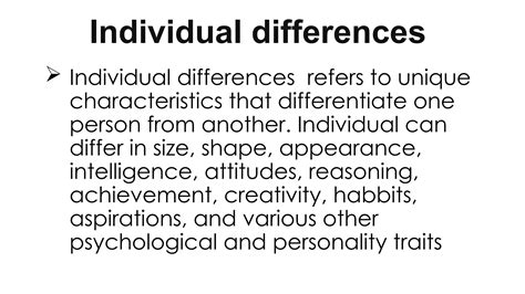 Individual Differences Powerpoint Presentation Pptx