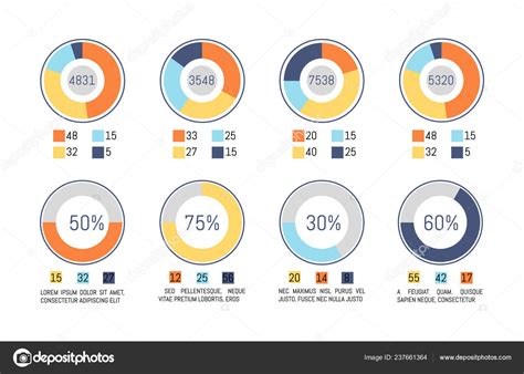 Infographic Pie Diagrams Business Representation Stock Vector By