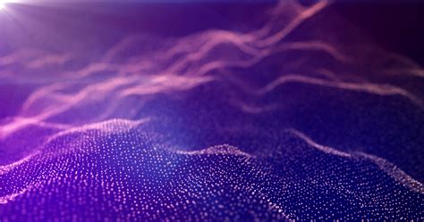 Futuristic Abstract Purple Glowing Wave Lines From Dots And Particles
