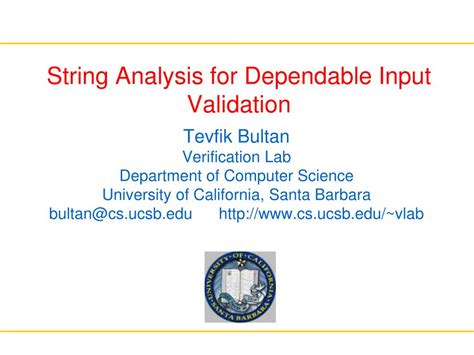 Ppt String Analysis For Dependable Input Validation Powerpoint Presentation Id4072625
