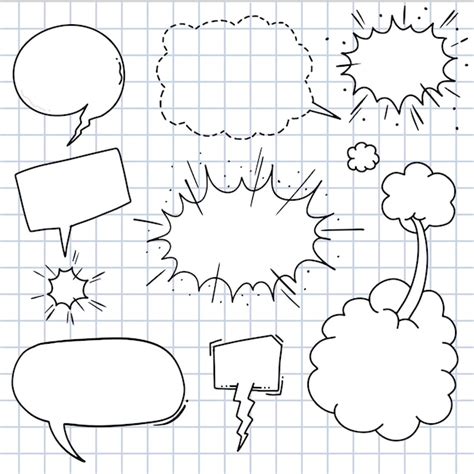 Premium Vector Set Of Comic Speech Bubbles Cartoon Vector Illustration
