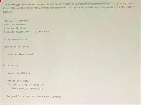 Solved The Following Program Shows How You Can Use The Stl