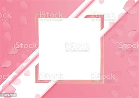 발렌타인 데이 배경 추상 벡터 현대 겹침 레이어 분홍색과 흰색 색 공간 개념 배경 벡터 일러스트 레이 션 종이 하트 귀여운 사랑 판매 배너 또는 인사말 카드 2월에 대한