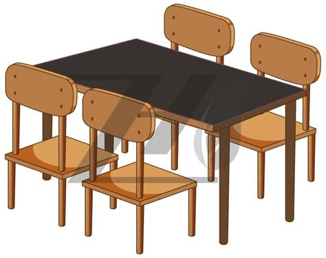 دانلود وکتور میز با چهار صندلی چوبی دانلود رایگان فایل لایه باز، Psd، وکتور، لوگو و موکاپ