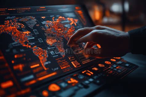 Exploring Digital Maps And Data Analysis On A High Tech Interface In A
