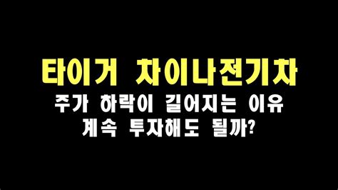 타이거 차이나전기차 주가 하락이 길어지는 이유 지금은 K 배터리가 성장할 시간 Youtube