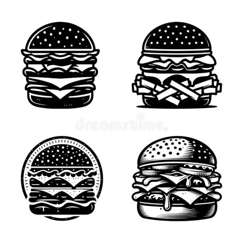 Burger Silhouette Vector Stock Illustrations 5938 Burger Silhouette