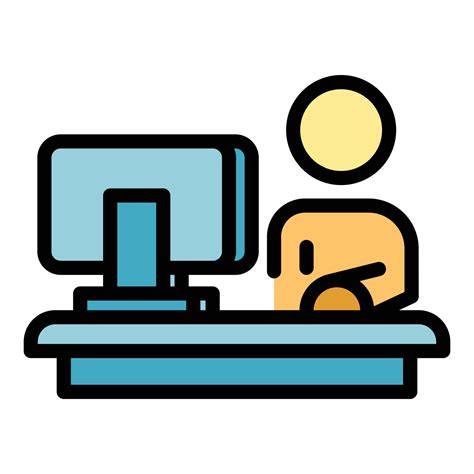 Ergonomic Worker Icon Color Outline Vector 15204774 Vector Art At Vecteezy