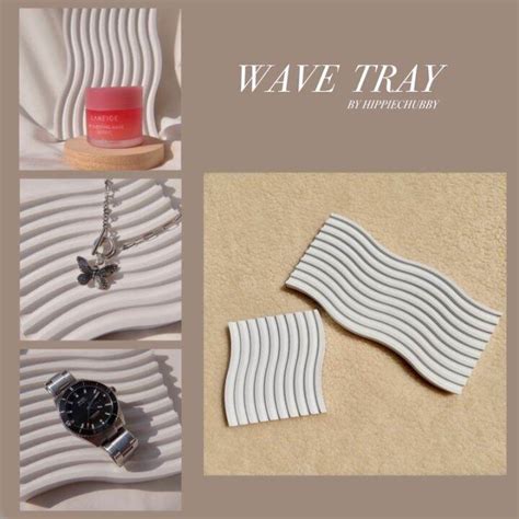 ถาดคลื่น ถาดปูนถ่ายรูปสินค้า ถาดปูน พร็อพถ่ายรูปสินค้า ถาดรองเทียนหอม Th